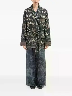 PIERRE-LOUIS MASCIA Ikat-pattern Belted Jacket