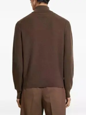 Zegna Half-zip Cashmere Sweater - Brown