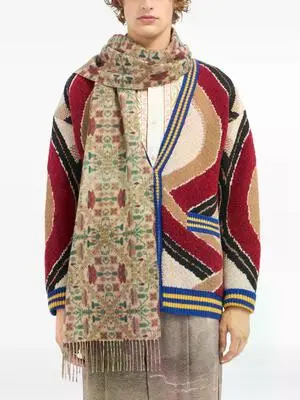 PIERRE-LOUIS MASCIA Geometric-pattern Fringed-edges Scarf