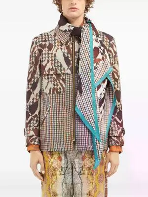 PIERRE-LOUIS MASCIA Houndstooth-pattern Silk Scarf