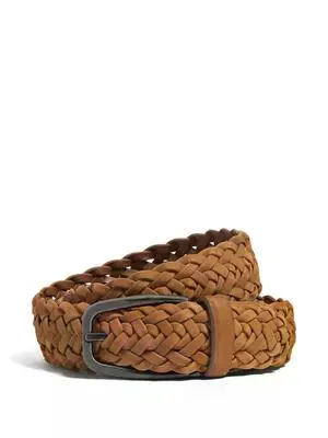 Zegna Braided Leather Belt - Brown