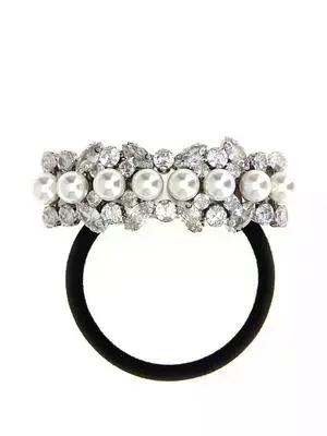 SELF-PORTRAIT Crystal-embellished Hair Tie - Silver