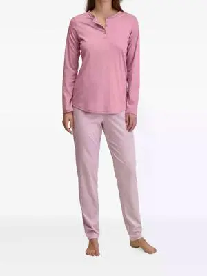 CALIDA Henley-neck Striped Pyjama - Pink