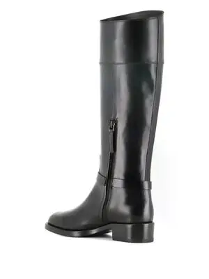 Sartore 40mm Buckle-strap Leather Boots - Black