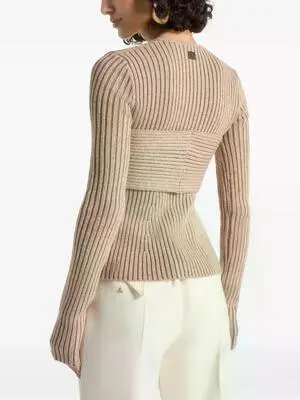 Manière De Voir Maniere De Voir Marisa 2-in-1 Knit Bandeau Cardigan - Neutrals