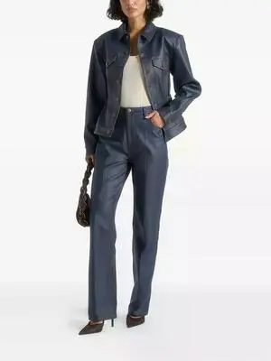 Manière De Voir Karla Wax-effect Cinch-waist Jacket