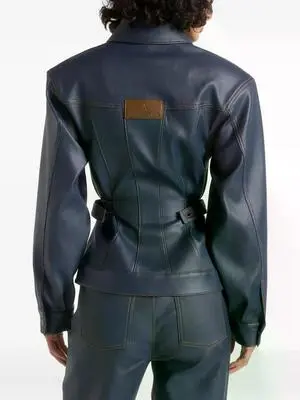 Manière De Voir Karla Wax-effect Cinch-waist Jacket