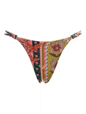 Agua Bendita Floral-print Triangle Bikini - Green