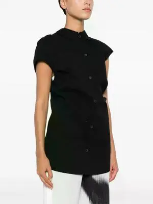Issey Miyake Button-fastening Short-sleeve Top