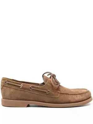 GIANVITO ROSSI Vandée Suede Boat Shoes - Brown