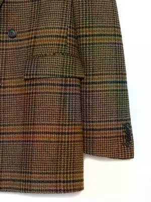 Saint Laurent Double-breasted Checked Blazer - Brown