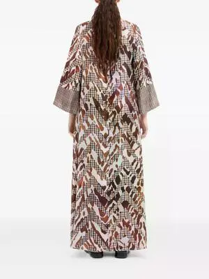 PIERRE-LOUIS MASCIA Houndstooth And Animal Print Maxi Dress