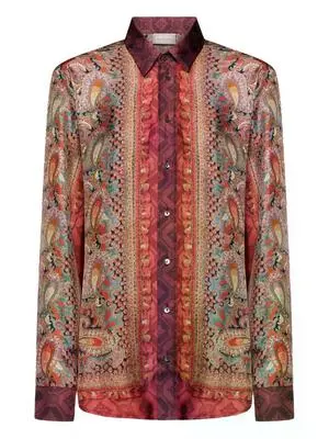PIERRE-LOUIS MASCIA Paisley-print Silk Shirt - Red