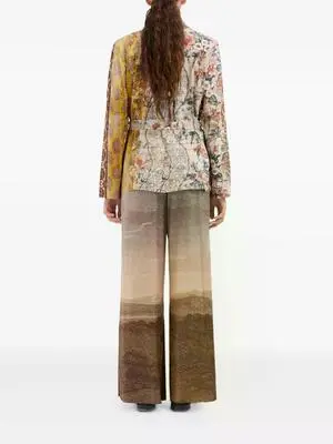 PIERRE-LOUIS MASCIA Floral-patchwork Belted Jacket