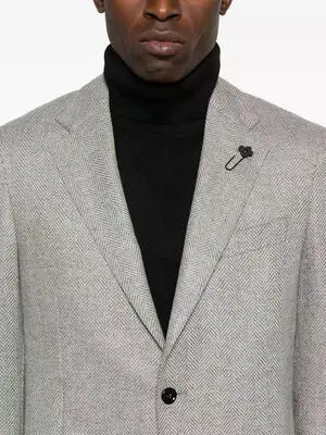 LARDINI Herringbone Button Jacket