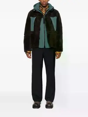 Sacai Faux-shearling Panelled Jacket