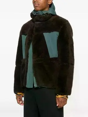 Sacai Faux-shearling Panelled Jacket