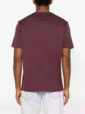 LANVIN Logo-embroidered T-shirt - Red