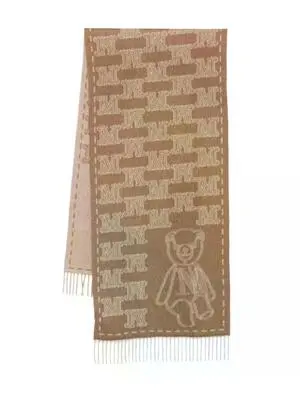 Max Mara Teddy-motif Cashmere Scarf - Neutrals