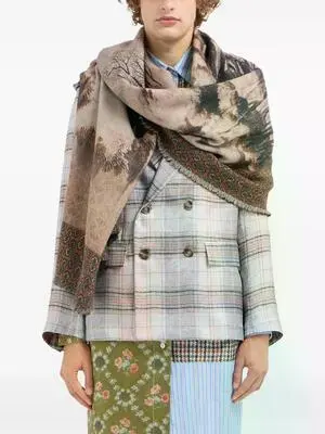 PIERRE-LOUIS MASCIA Geometric-pattern Scarf - Neutrals