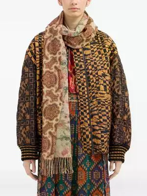 PIERRE-LOUIS MASCIA Geometric-pattern Fringed-edges Scarf