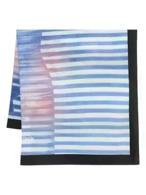 Jean Paul Gaultier Striped Silk Scarf - Blue