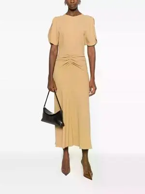 Victoria Beckham Flutter-sleeve Draped Dress