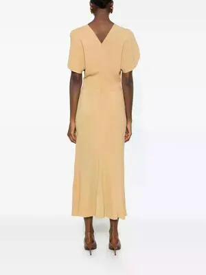 Victoria Beckham Flutter-sleeve Draped Dress