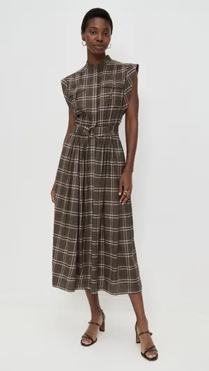 Ramy Brook Joe Midi Dress With Plaid Pattern