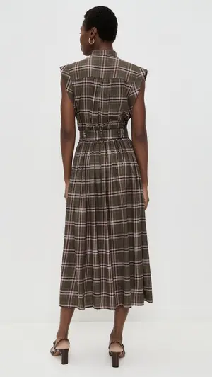 Ramy Brook Joe Midi Dress With Plaid Pattern