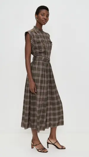 Ramy Brook Joe Midi Dress With Plaid Pattern