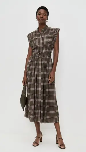 Ramy Brook Joe Midi Dress With Plaid Pattern