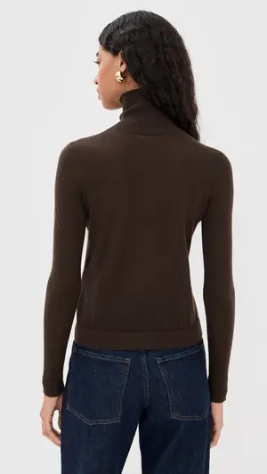 Co Long Sleeve Cashmere Turtleneck - Chocolate