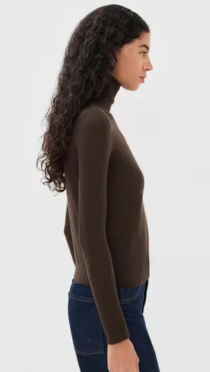 Co Long Sleeve Cashmere Turtleneck - Chocolate
