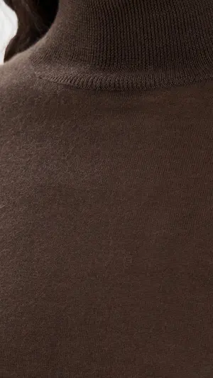 Co Long Sleeve Cashmere Turtleneck - Chocolate