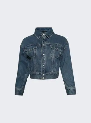 Wardrobe.NYC Denim Crop Jacket - Blue