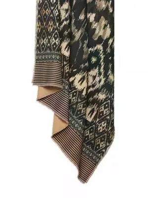 PIERRE-LOUIS MASCIA Abstract-pattern Frayed Scarf