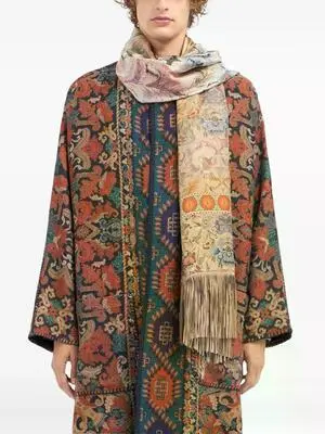 PIERRE-LOUIS MASCIA Floral-tapestry Fringe Scarf - Neutrals