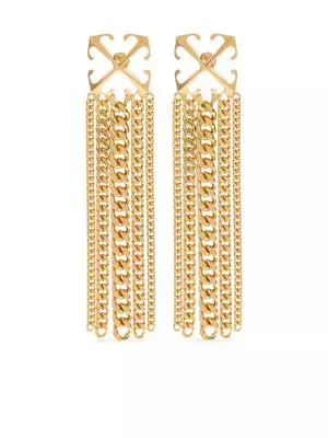 Off-White Arrows-motif Drop Earrings - Gold