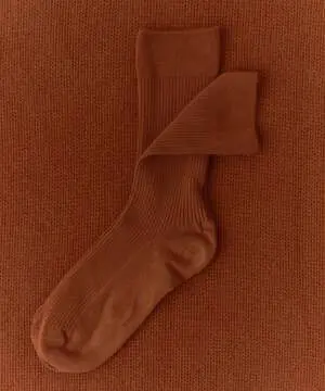 Jenni Kayne Classic Ribbed Socks - Rust