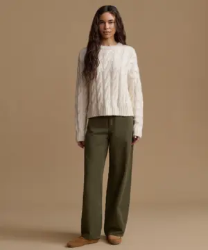 Jenni Kayne Cable Serena Crewneck - Ivory