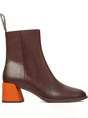 Camper Twins Leather Geometric-heel Ankle Boots