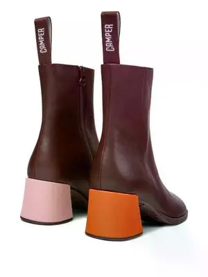 Camper Twins Leather Geometric-heel Ankle Boots