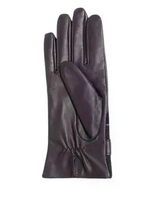 Barbour Plaid-panel Leather Gloves