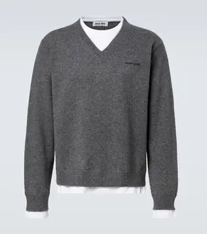 Miu Miu Cashmere Layered Sweater - Grey