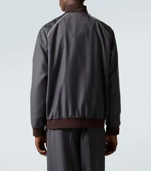 Miu Miu Logo Pinstripe Virgin Wool Track Jacket