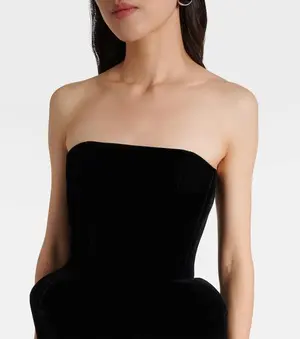David Koma Velvet Bustier Dress