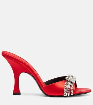 Magda Butrym Crystal-embellished Satin Mules