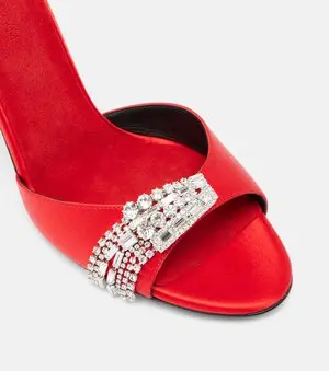 Magda Butrym Crystal-embellished Satin Mules