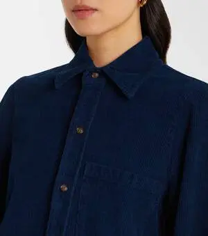 Victoria Beckham Cotton Corduroy Shirt - Blue